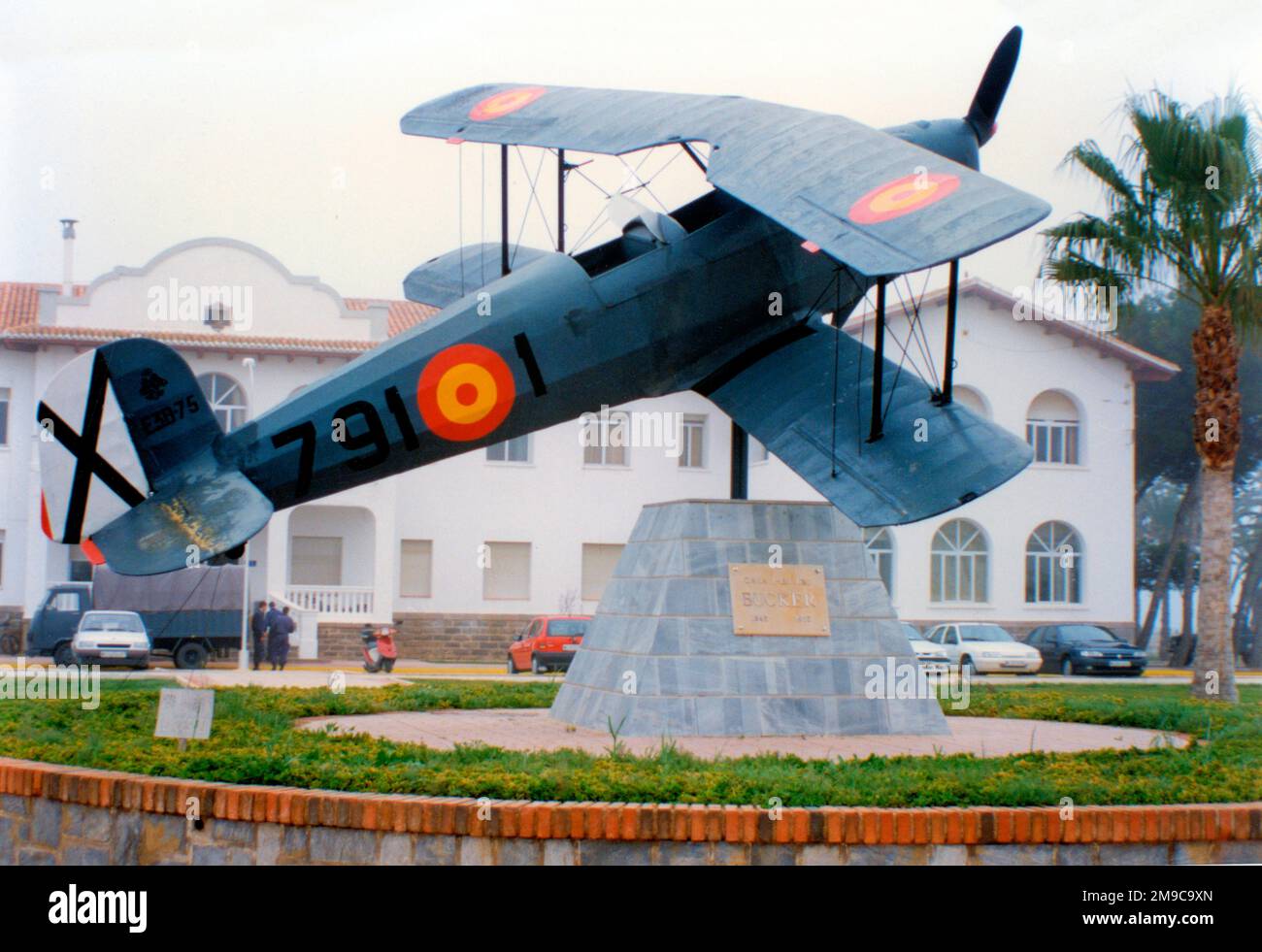 CASA 1-131E Jungmann 'E.3B-75 - 791-1', on a pylon at Murcia-San Javier ...