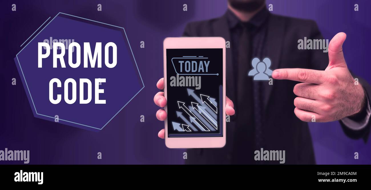 Hand writing sign Promo Code. Business concept digital numbers that ...