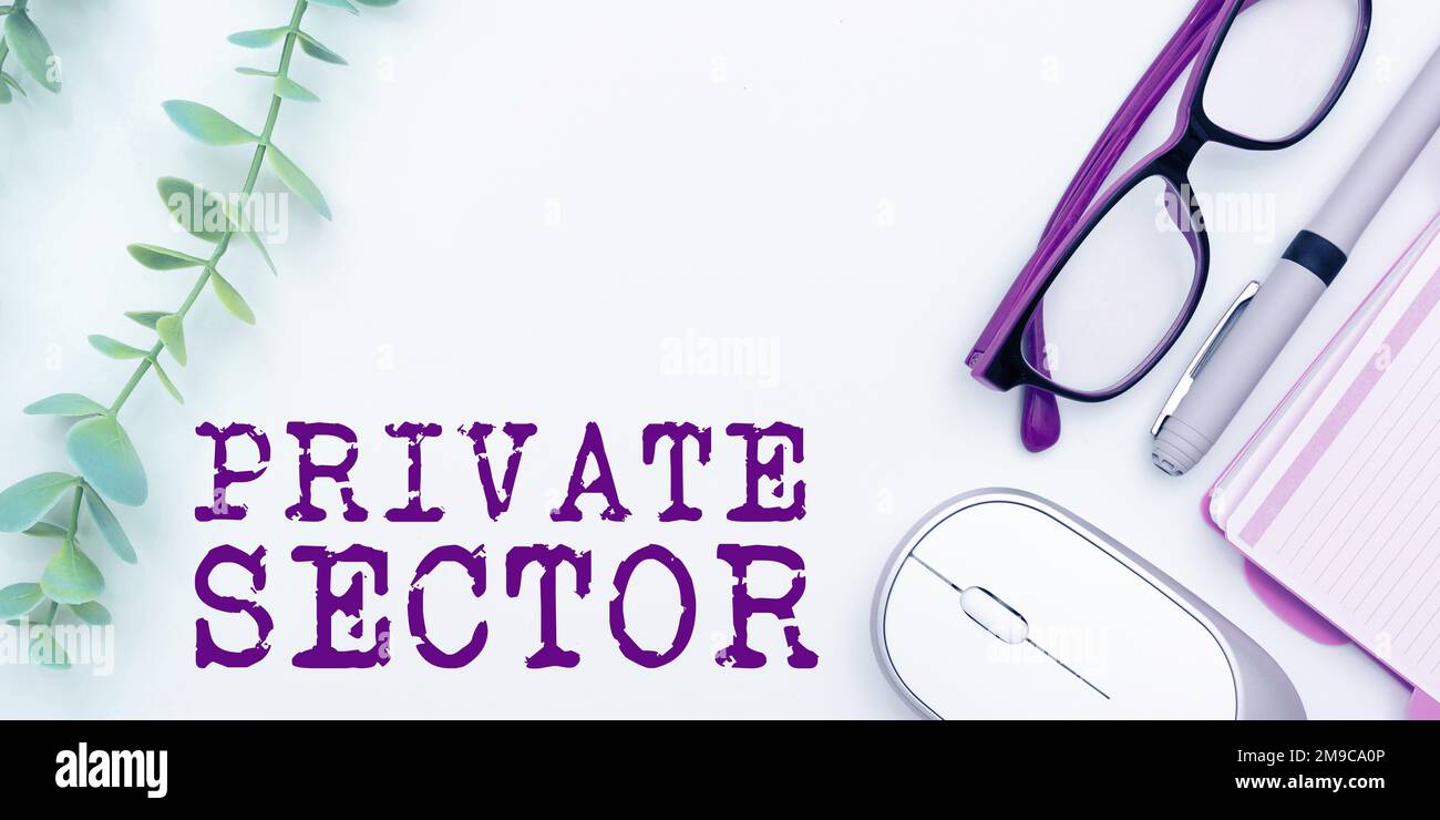 Handwriting text Private Sector. Business approach a part of an economy ...