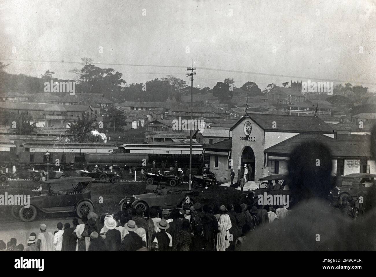 The arrival of the acting Governor of the Gold Coast at the main Train ...