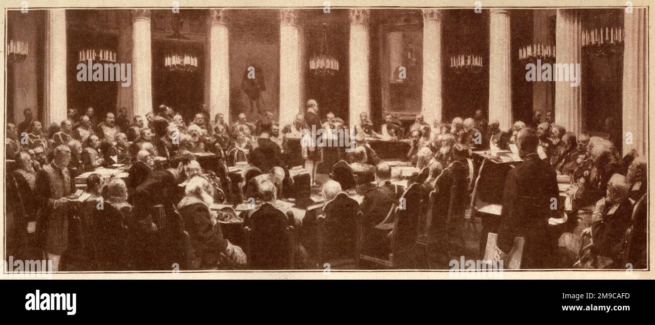 Russia - Tsar Nicholas II attending a meeting of the Imperial Council ...