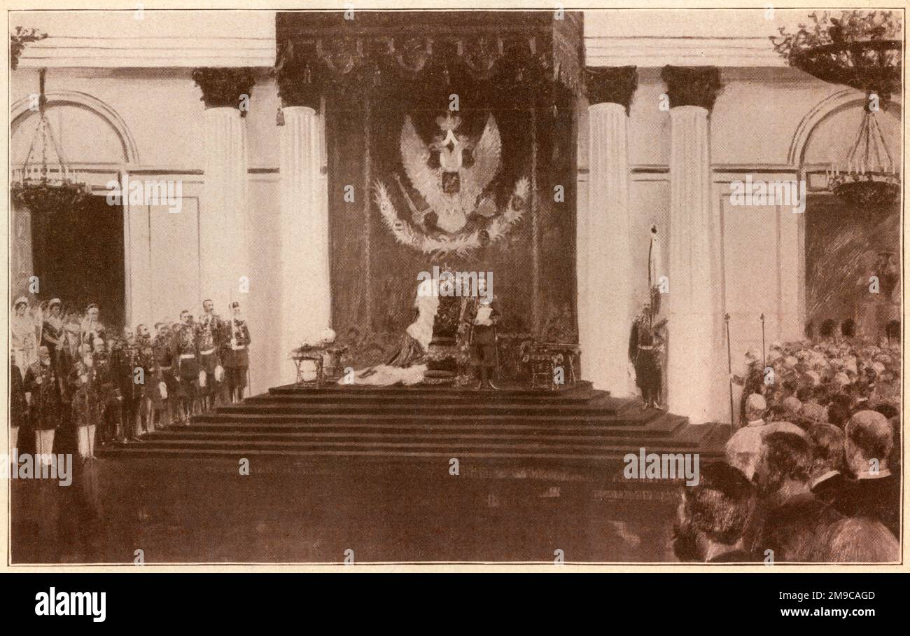 Russia - Tsar Nicholas II reading the Opening Decree to the Duma ...