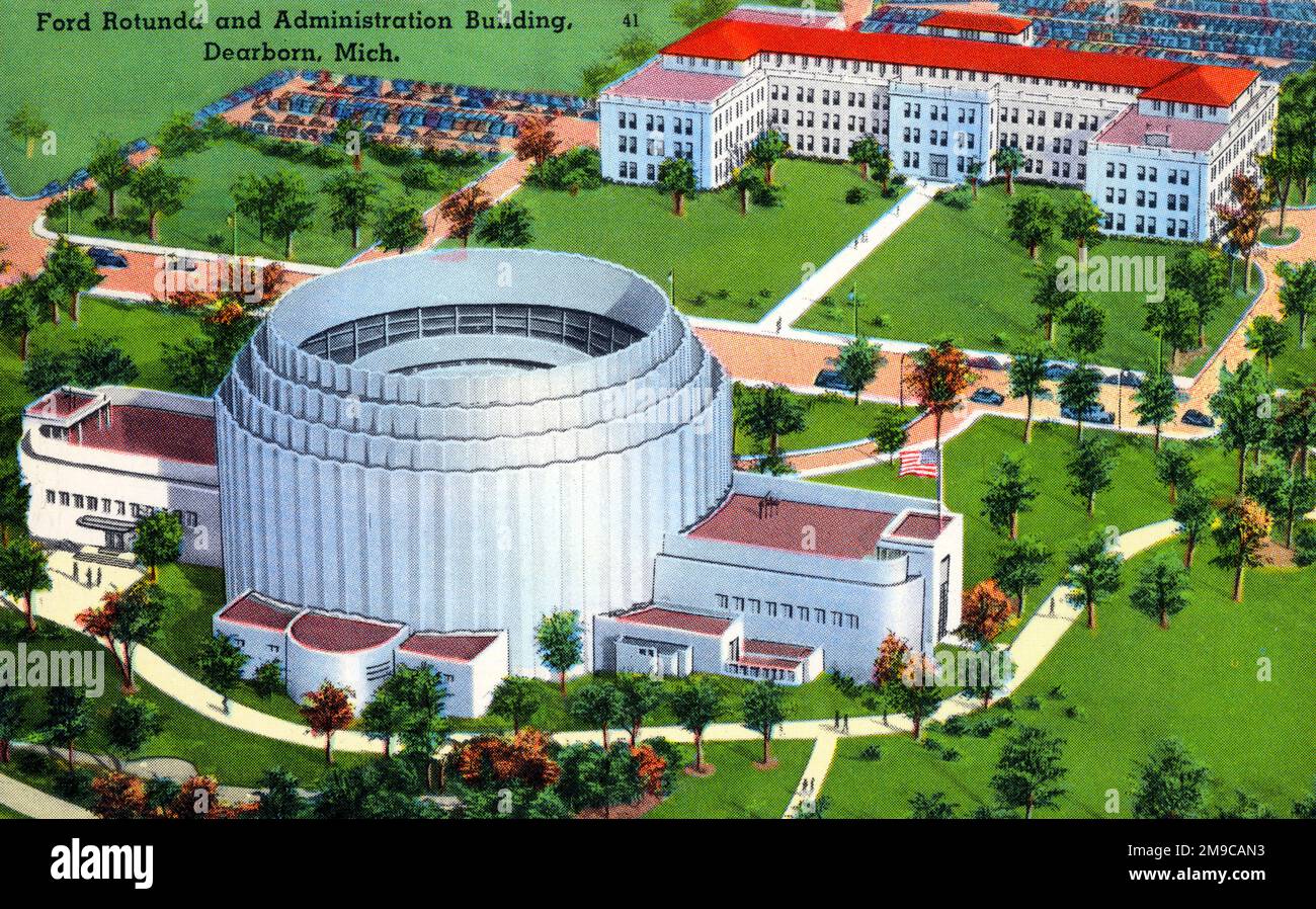 Ford Rotunda and Administration Building, Dearborn, Michigan, USA. The ...