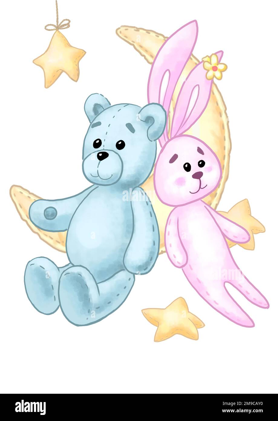 drawing of plush textile toys. High quality photo Stock Photo - Alamy