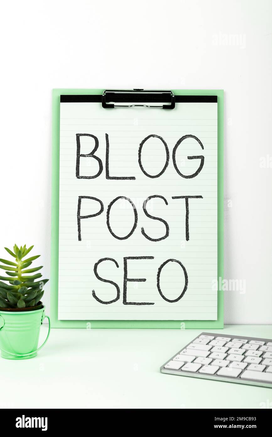 Writing displaying text Blog Post Seo. Concept meaning Search Engine ...