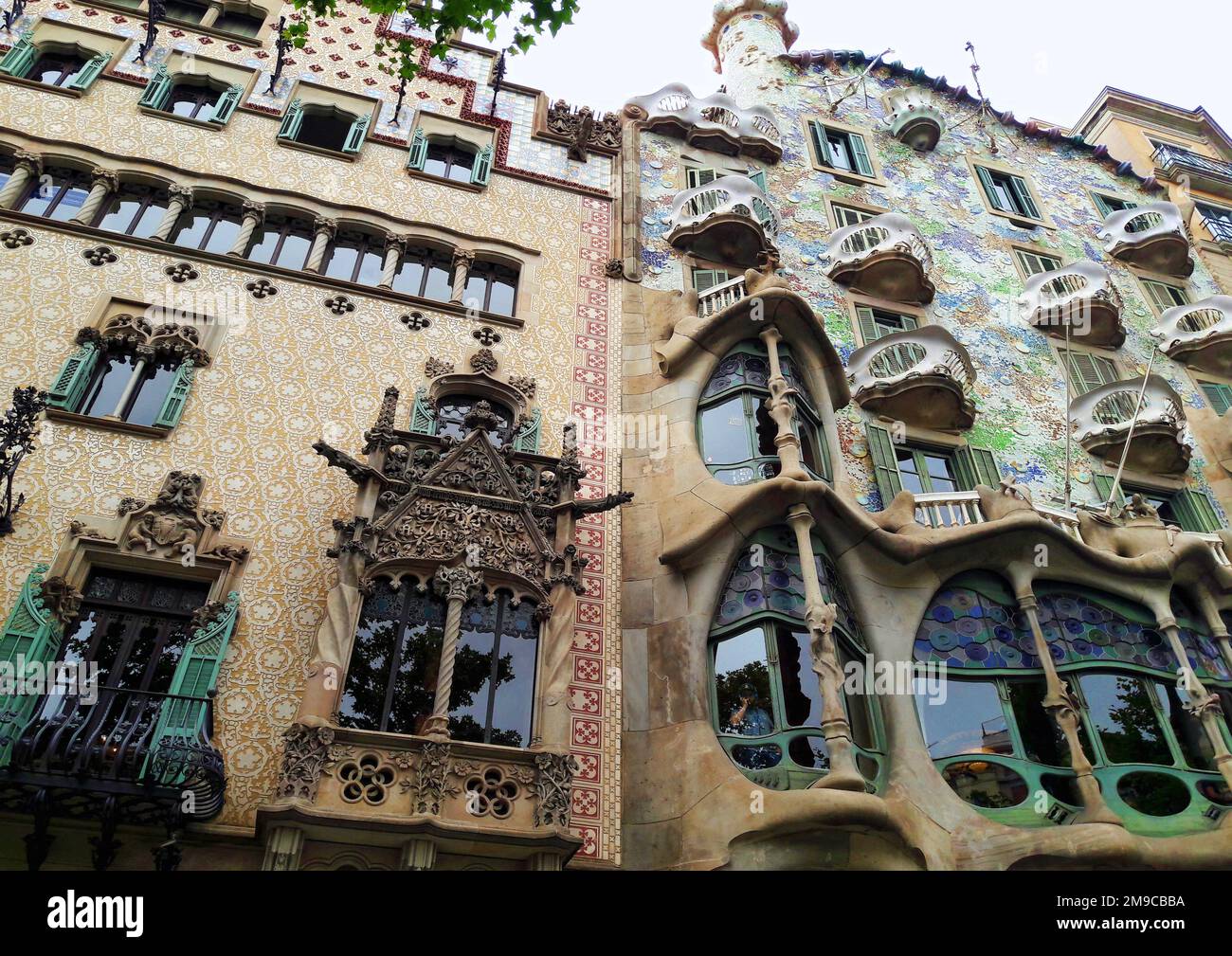 Barcelona, Spain - May 2018: Casa Batllo and Casa Ametller Facades ...