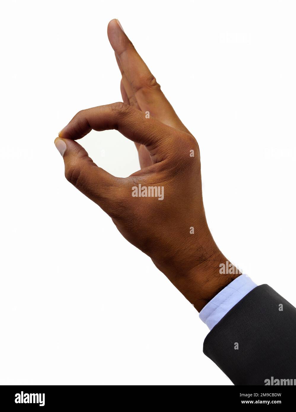 businessman hand making a ok gesturing isolated on white background as ...