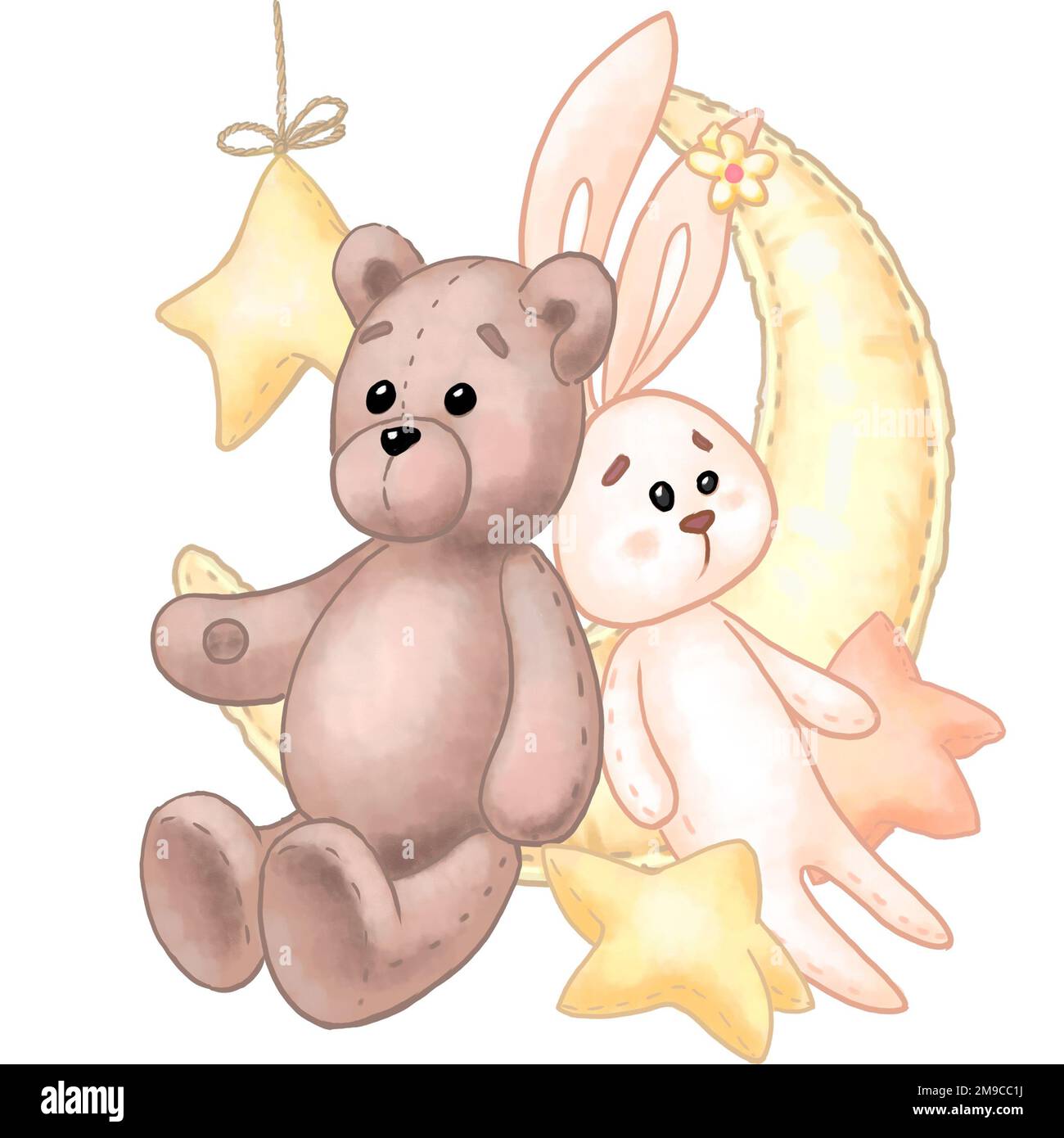 drawing of plush textile toys. High quality photo Stock Photo - Alamy
