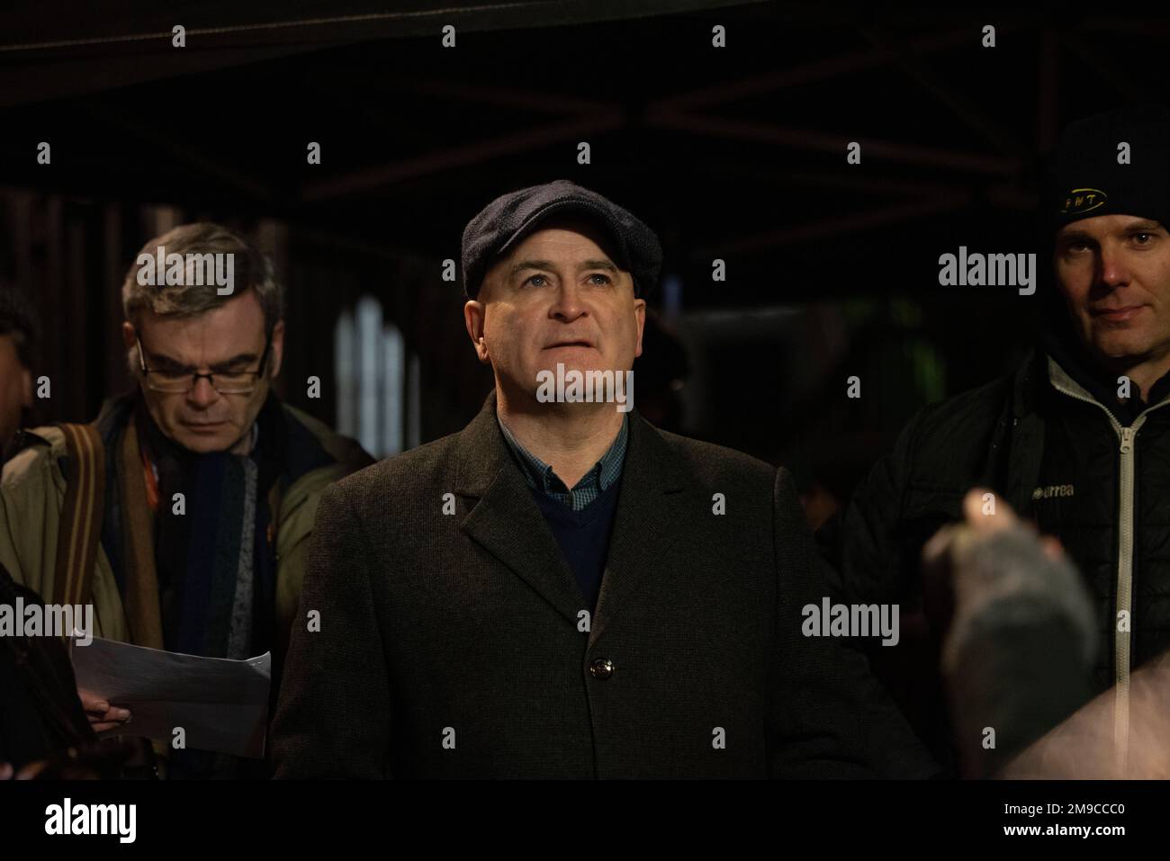 London, UK. 16th Jan, 2023. Mick Lynch, the head of the National Union ...