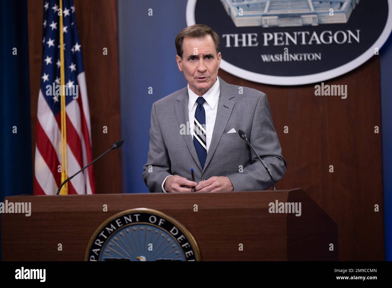 Pentagon Press Secretary John F. Kirby holds a press briefing at the ...