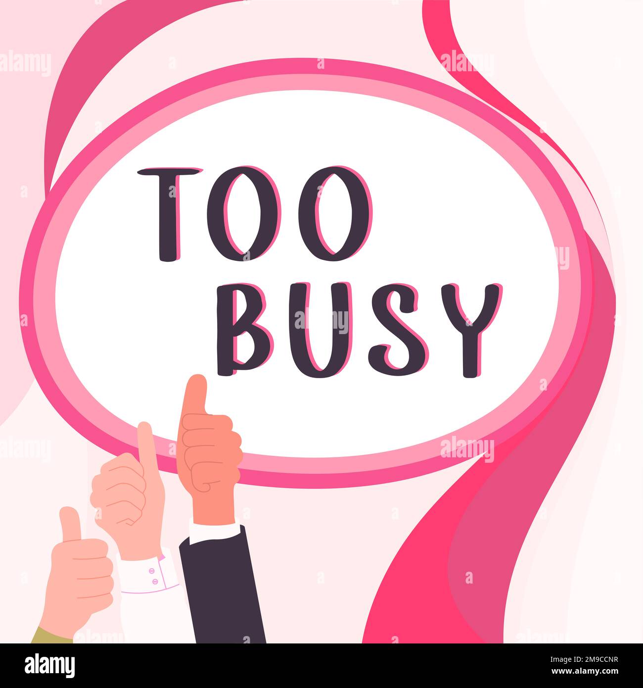 Conceptual display Too Busy. Concept meaning No time to relax no idle ...