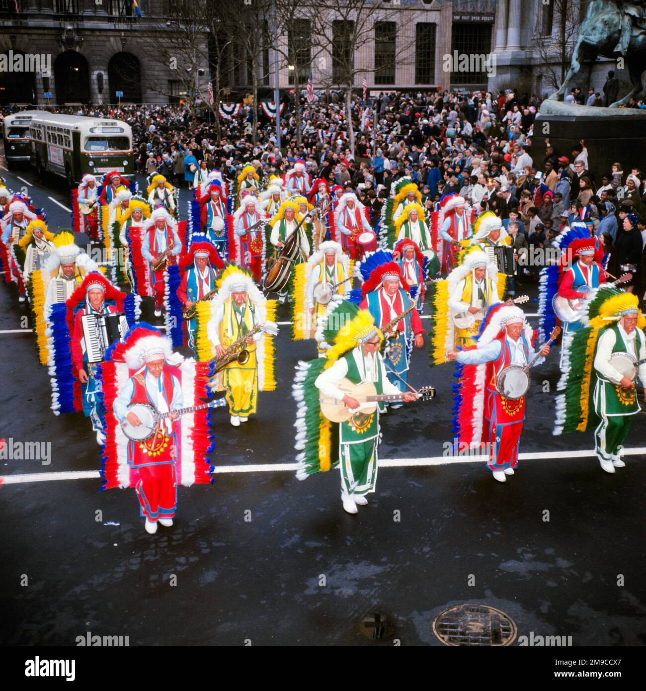 1960s NEW YEAR’S DAY MUMMER’S PARADE MEN STRING BAND MUSICIANS WEARING ...