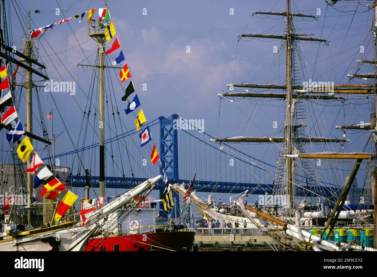 1980s PENN'S LANDING DURING THE TALL SHIP FESTIVAL PHILADELPHIA PA USA ...