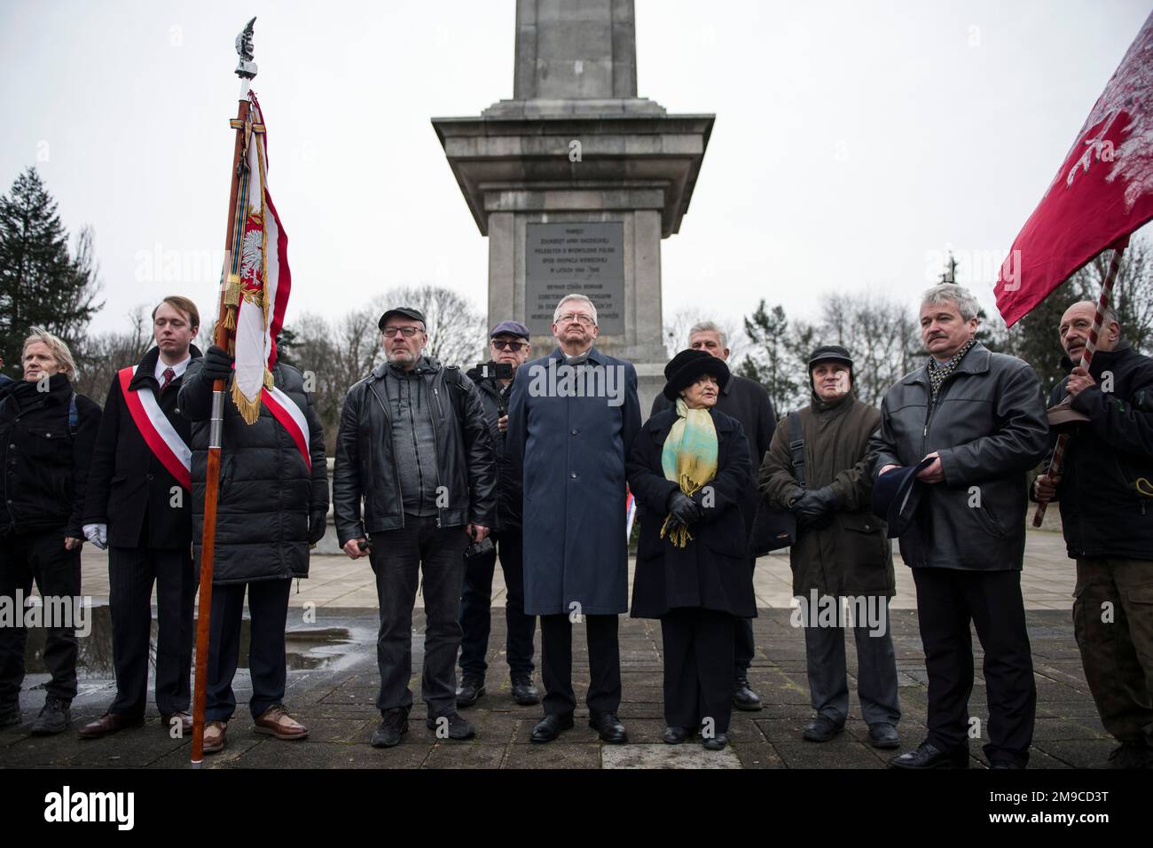 The Russia's ambassador to Poland, Sergey Andreev (middle) pose with ...