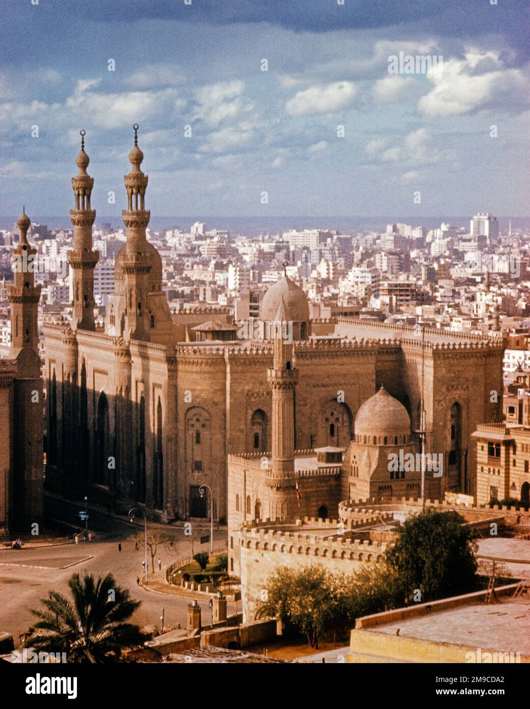 1960s CAIRO SKYLINE & MINARETS OF AL-RIFAI MOSQUE ADJACENT TO THE ...