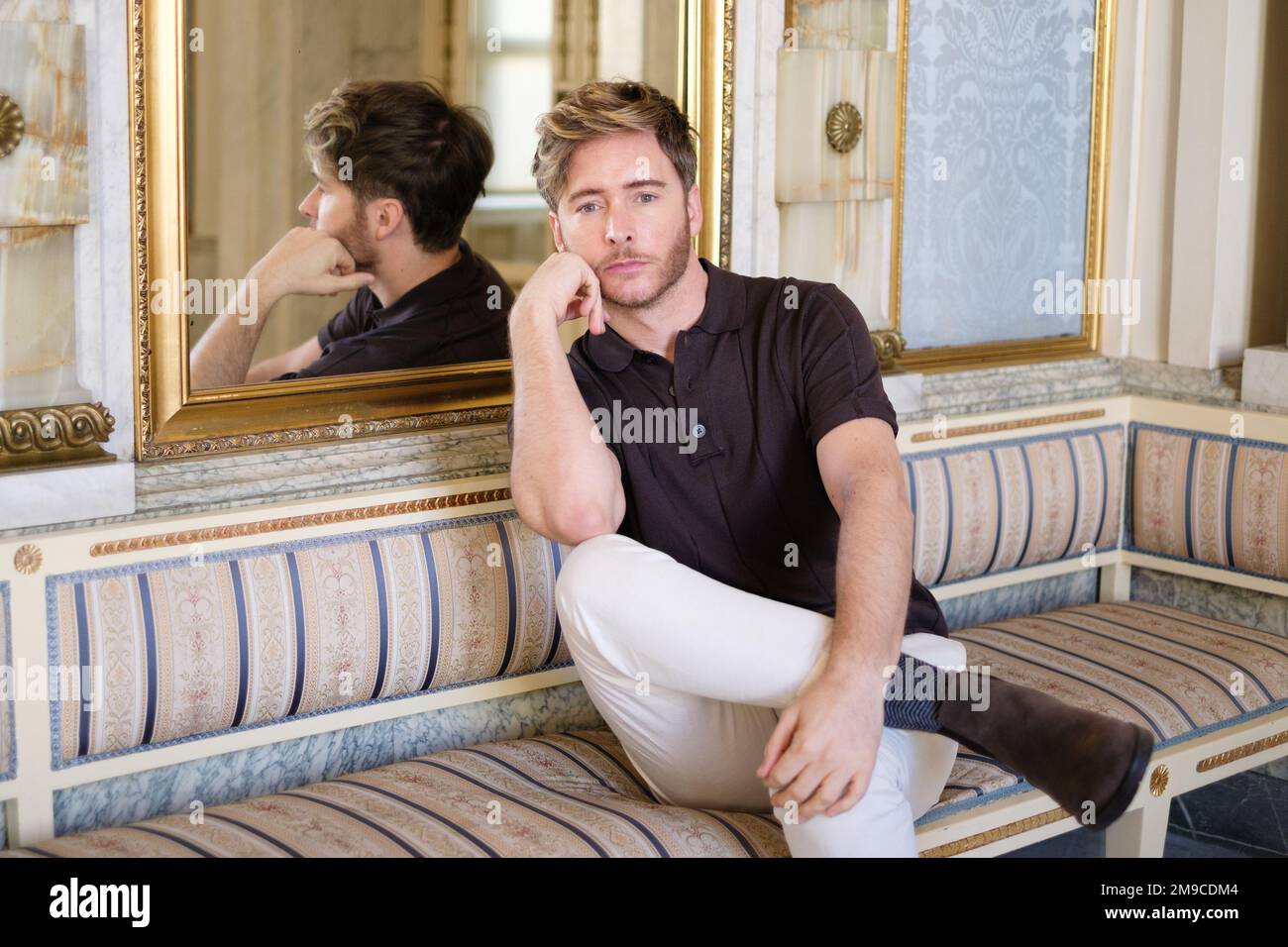 Actor Pablo Rivero poses during a portrait session at the Teatro de la ...