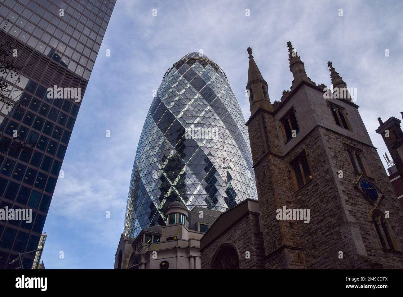 London, UK. 17th Jan, 2023. General view of 30 St Mary Axe, popularly ...