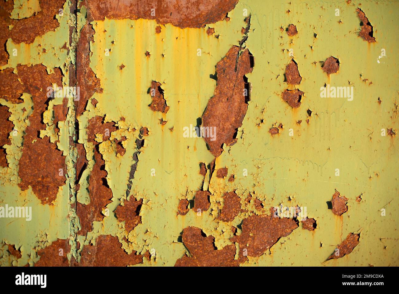 Rust on metal. Texture of old paint is green. Spoiled metal Stock Photo ...