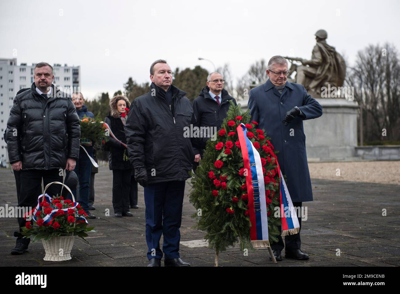 The Russia's ambassador to Poland, Sergey Andreev (on the right ...