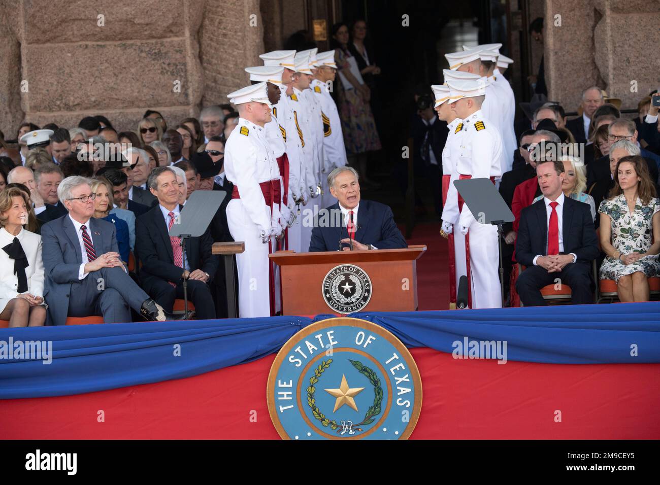 Austin Texas, USA. January 17 2023: Texas Governor GREG ABBOTT gives ...