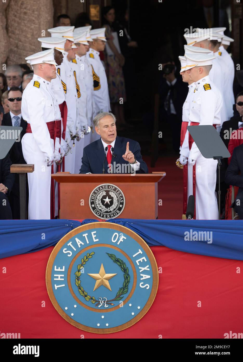 Austin Texas, USA. January 17 2023: Texas Governor GREG ABBOTT gives ...