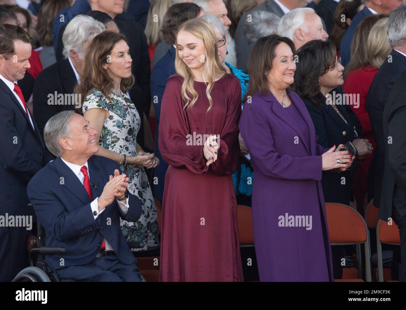 Austin Texas, USA, Jan 17, 2023. Texas Governor GREG ABBOTT shares a ...