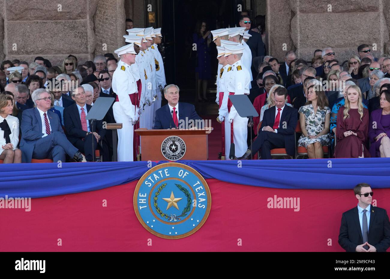 Austin Texas, USA. January 17 2023: Texas Governor GREG ABBOTT gives ...