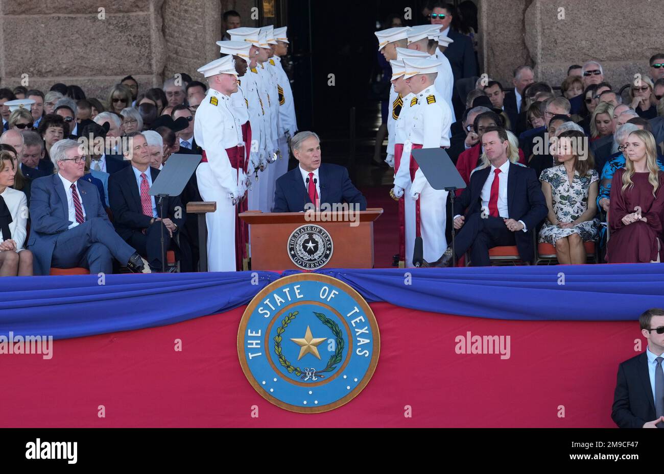 Austin Texas, USA. January 17 2023: Texas Governor GREG ABBOTT gives ...