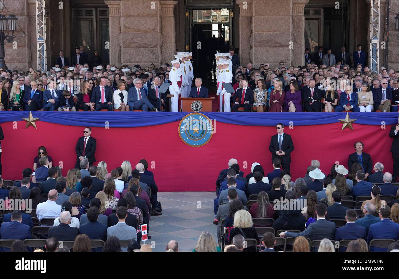 Austin Texas, USA. January 17 2023: Texas Governor GREG ABBOTT gives ...