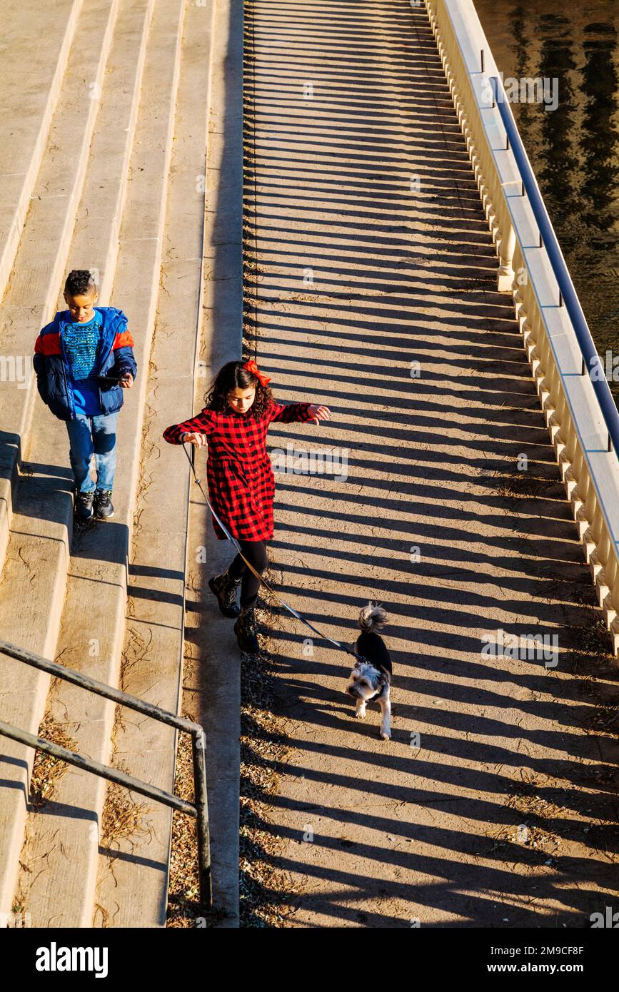 Black african girl walking with dog hi-res stock photography and images ...