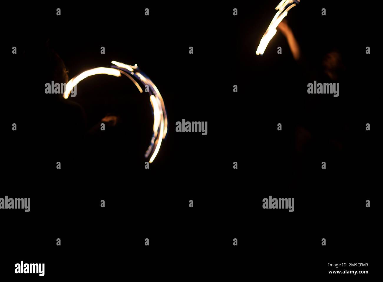 Flames in dark. Details of fire. Fire on black background. Process of ...