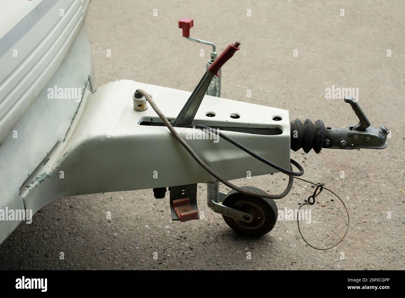 Trailer car at home. Mechanism of adhesion of transport. Car parts ...