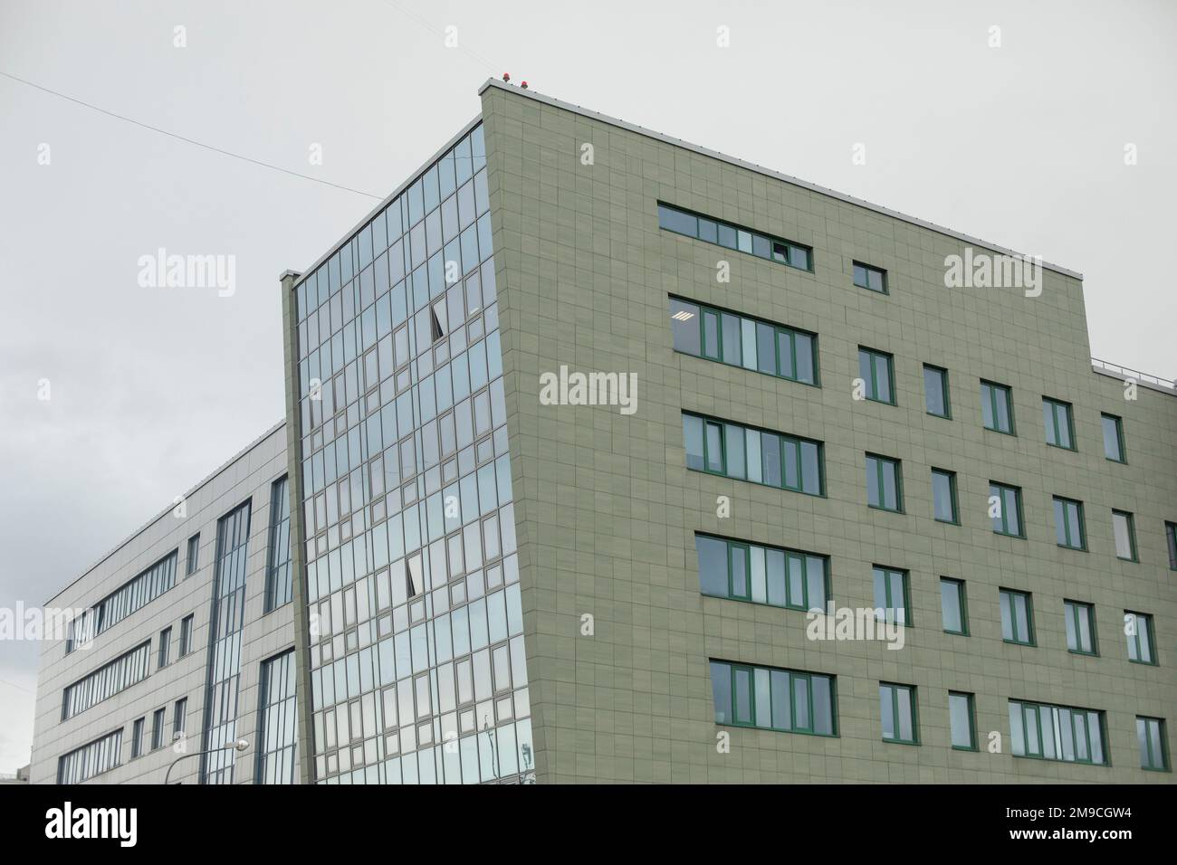 City view with old residential buildings and new high rise buildings hi-res stock photography ...