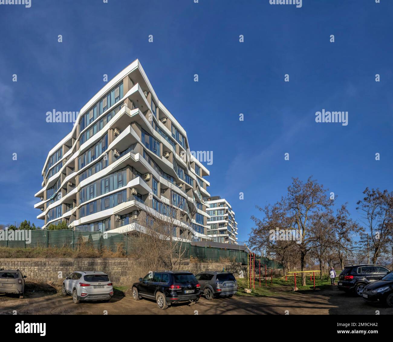 Residential building at the beach promenade hi-res stock photography ...