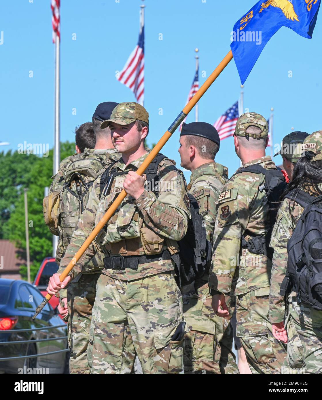 Members of the 509th Bomb Wing ruck during the annual police week ...