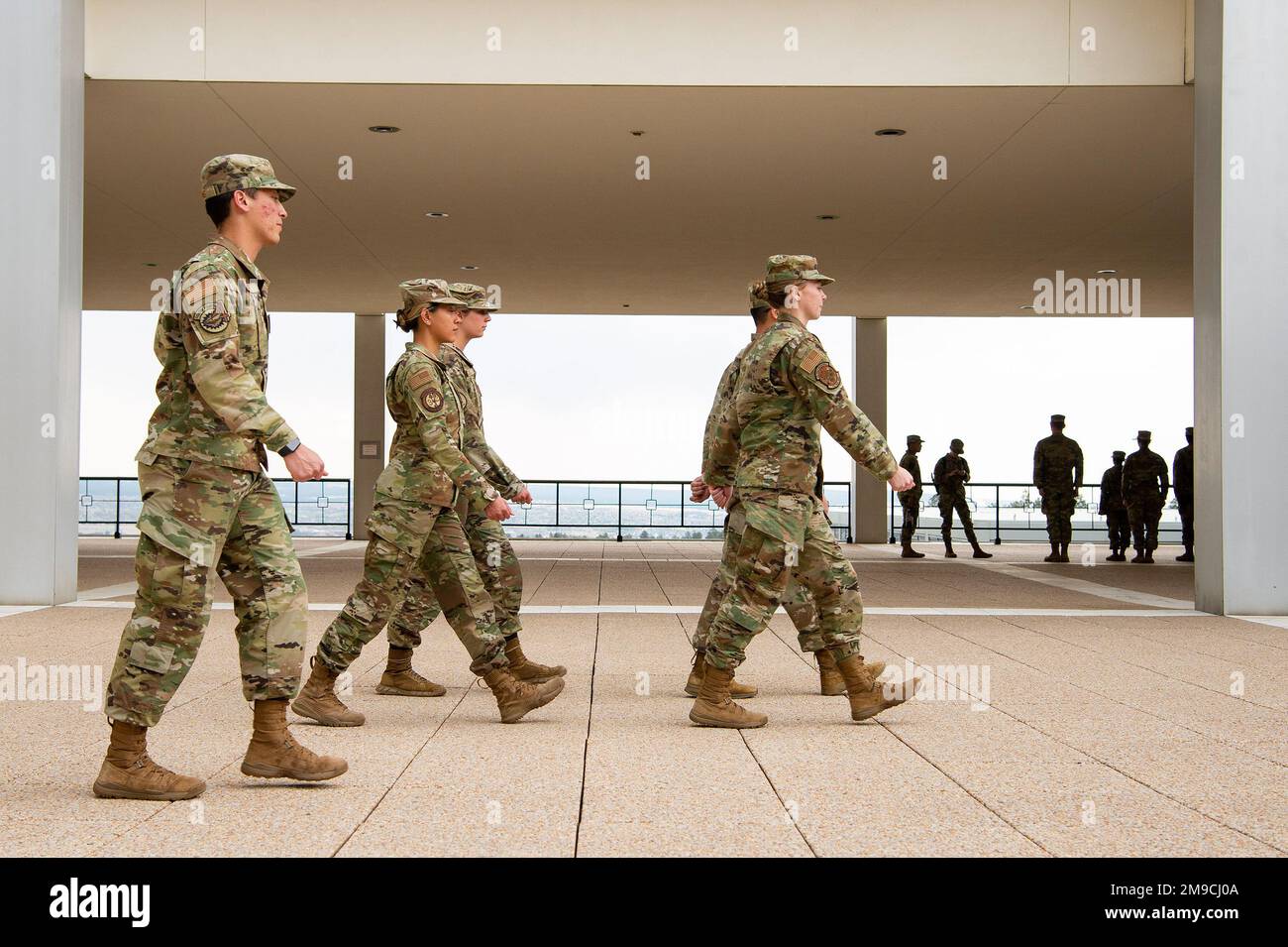 U.S. AIR FORCE ACADEMY, Colo. -- Cadet Cadre practice marching drills ...