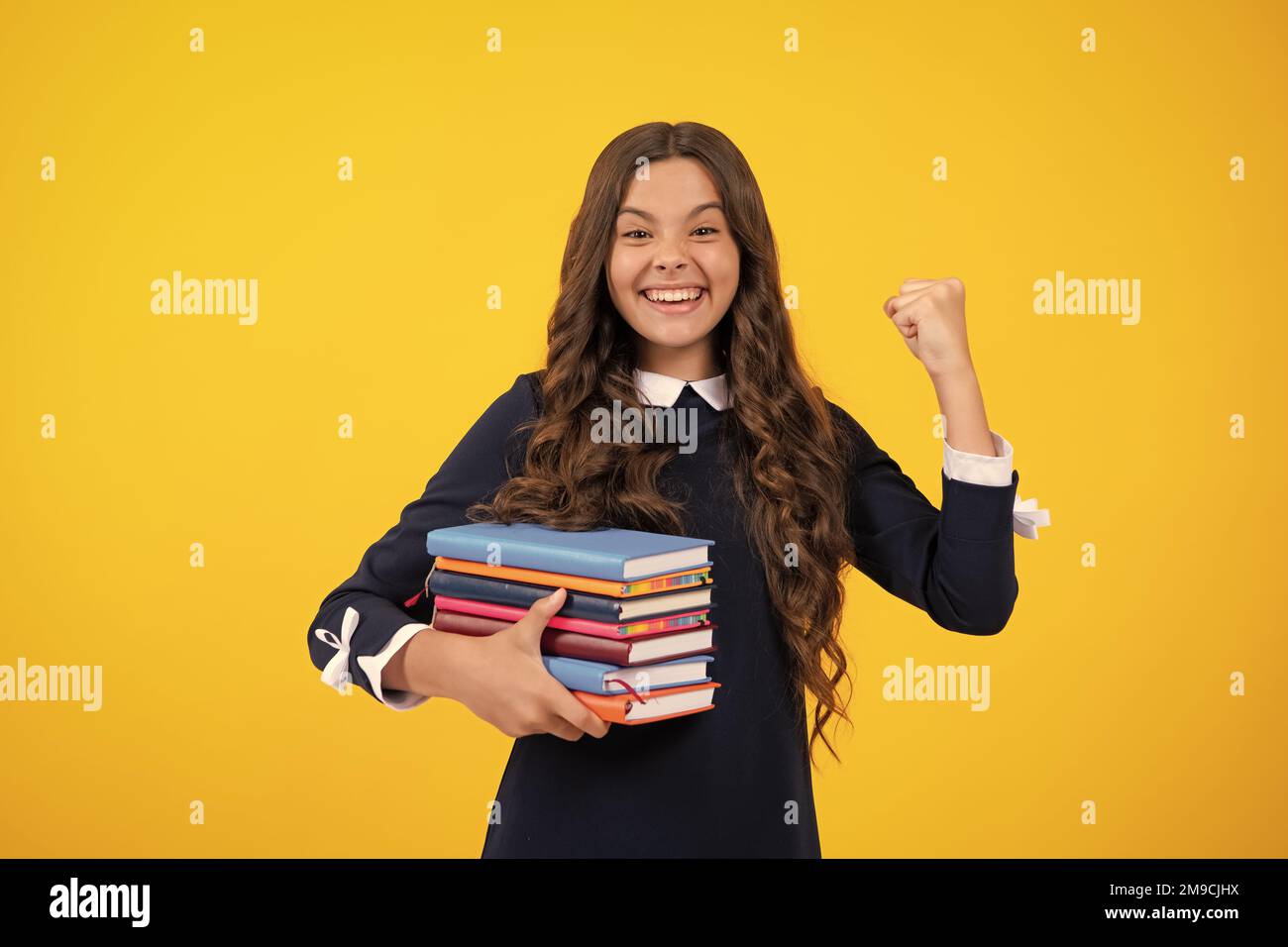 Teenage school girl with books. Schoolgirl student Stock Photo - Alamy