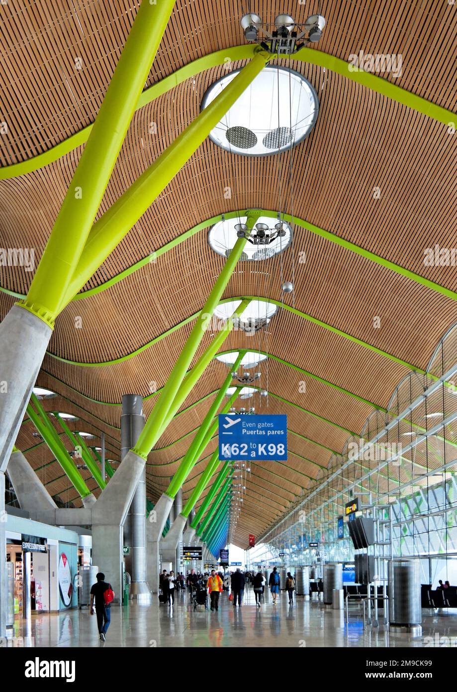 Terminal T4 at Barajas airport on JULY 27, 2012 in Madrid, Spain. T4 ...
