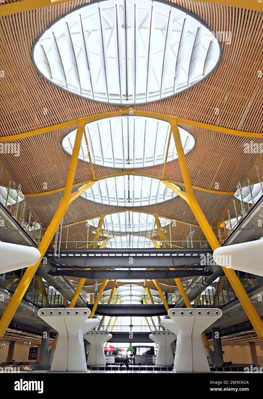 Terminal T4 at Barajas airport on JULY 27, 2012 in Madrid, Spain. T4 ...