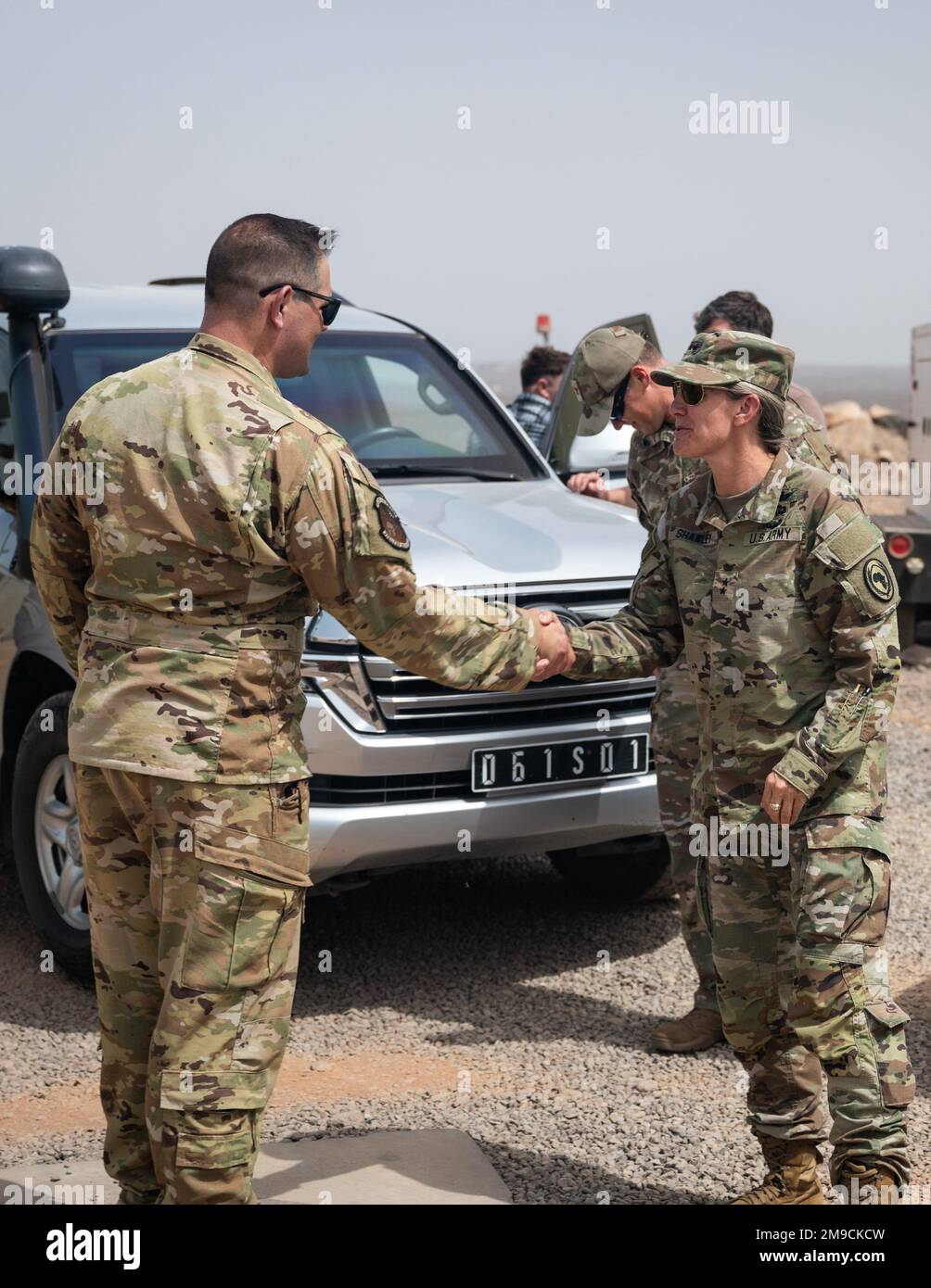 U.S. Air Force Lt. Col. Jonathan Esses, left, commander of the 776th ...