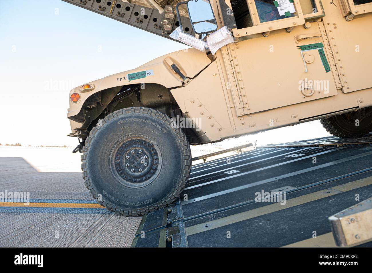 A U.S. Army M1165A1 multi-purpose tactical wheeled vehicle, assigned to ...