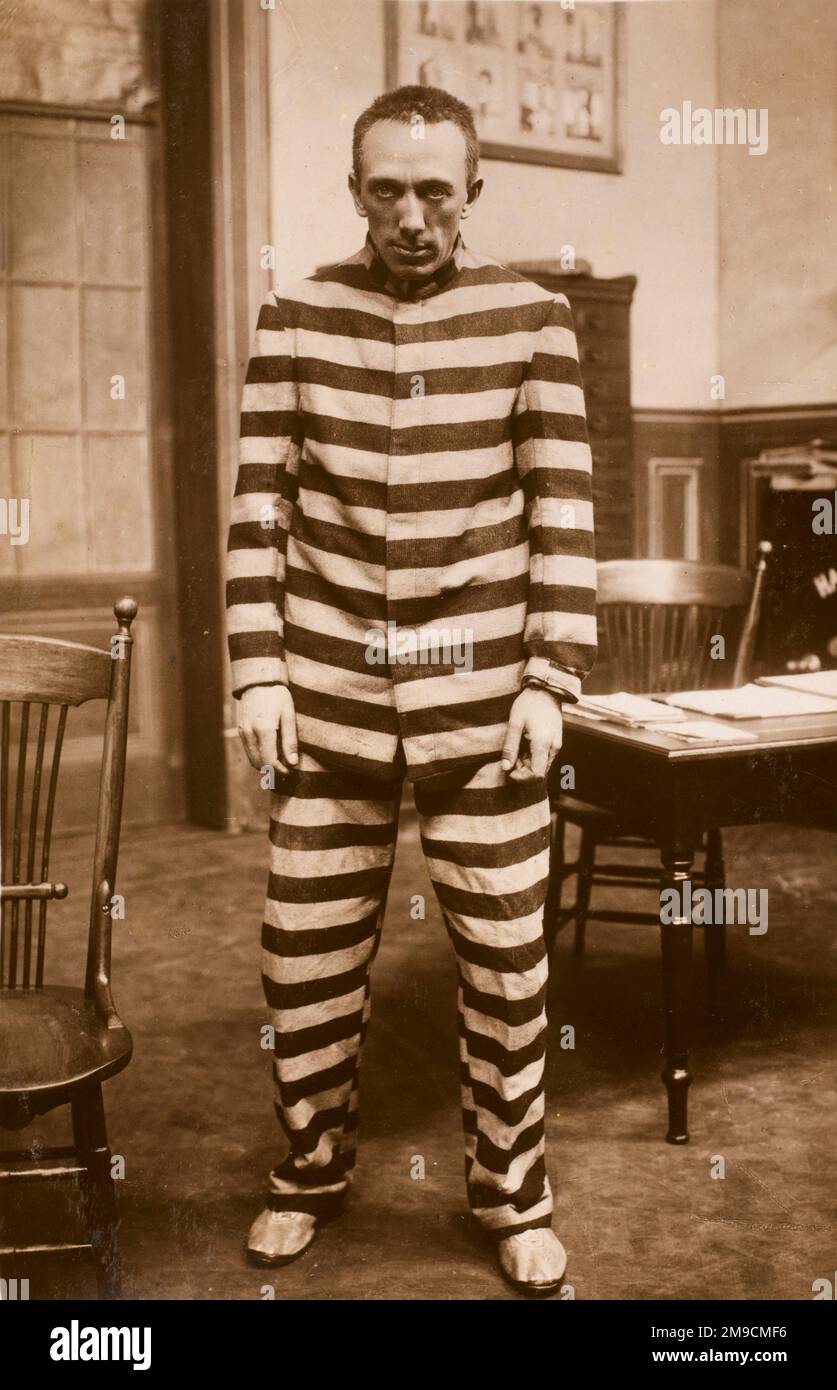 The Actor Gerald Du Maurier in prison fatigues (the classic striped ...