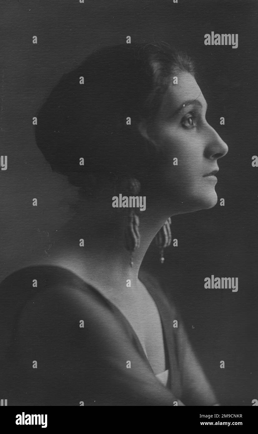 Vera Vergani, Italian actress of theatre and film. Seen here in profile ...