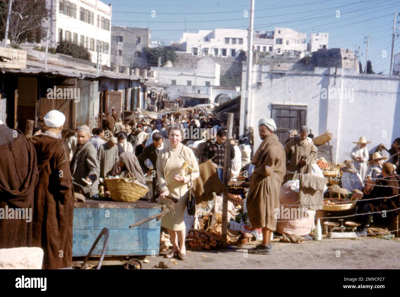 Scene at a busy street market in Tangiers, Morocco Stock Photo - Alamy
