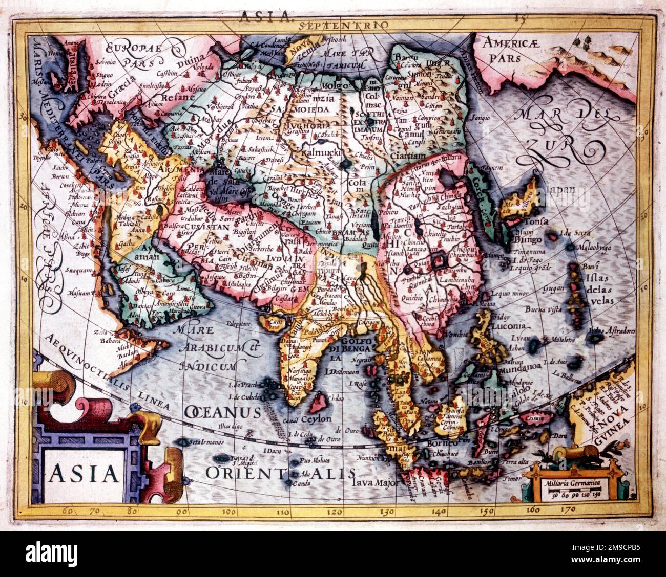 16th / 17th Century Map of Asia and the Orient Stock Photo - Alamy