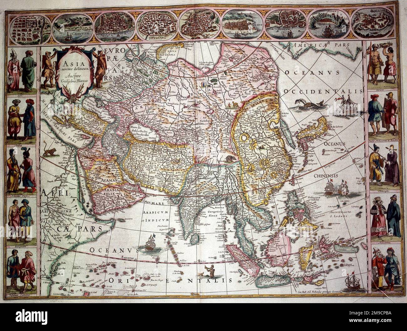 16th / 17th century Map of Asia Stock Photo - Alamy