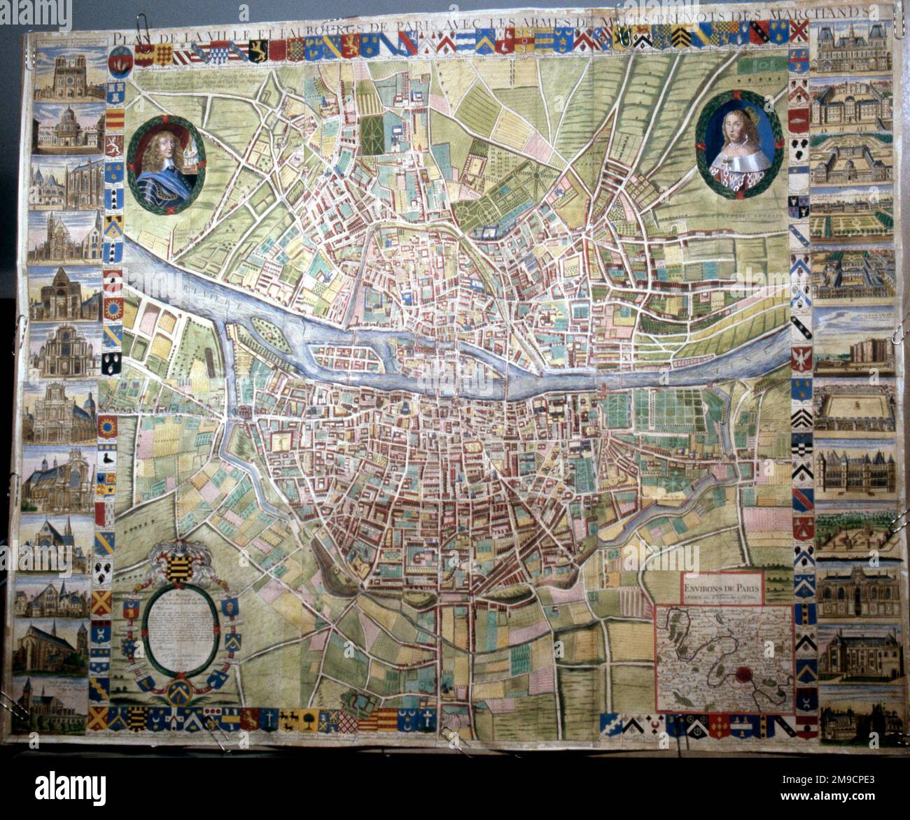 18th century Map of Paris, France (Wall Chart Stock Photo - Alamy