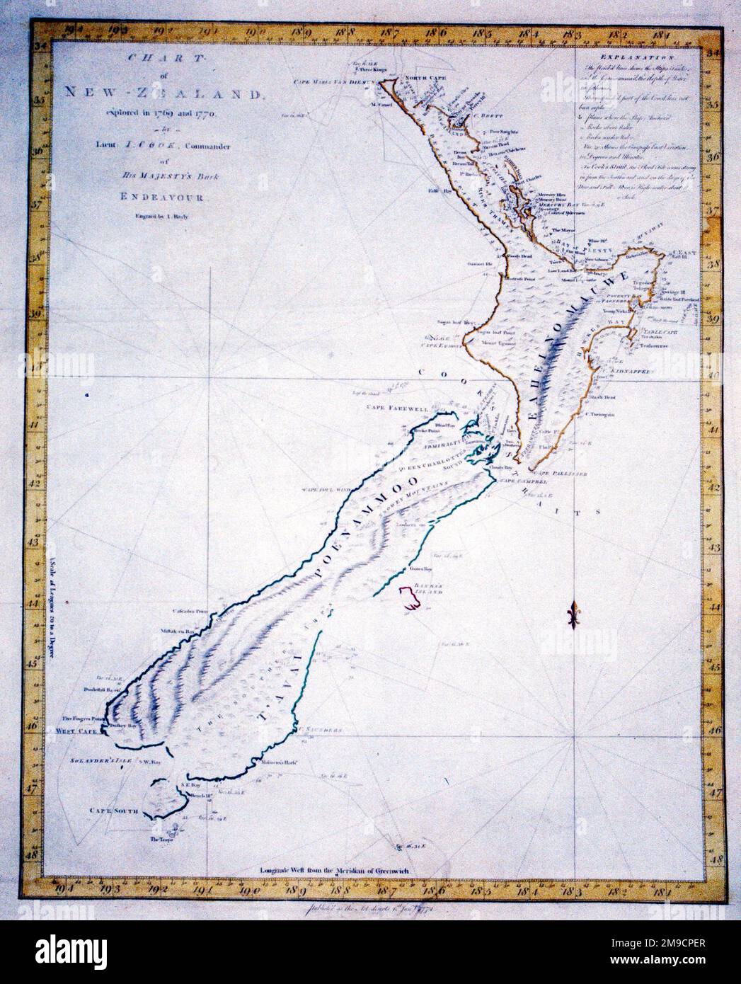 18th century Map of New Zealand Stock Photo - Alamy