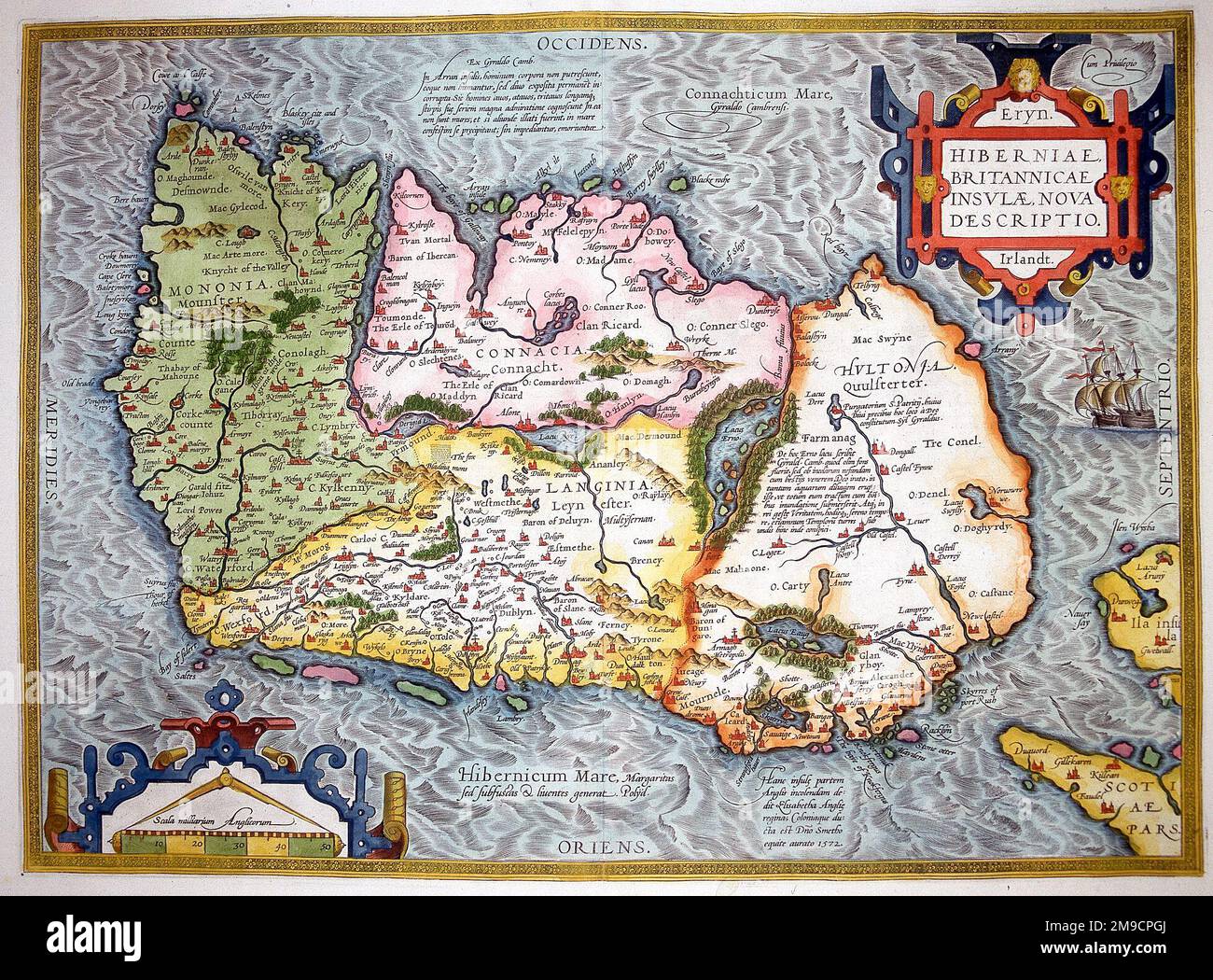 16th century Map of Ireland Stock Photo - Alamy