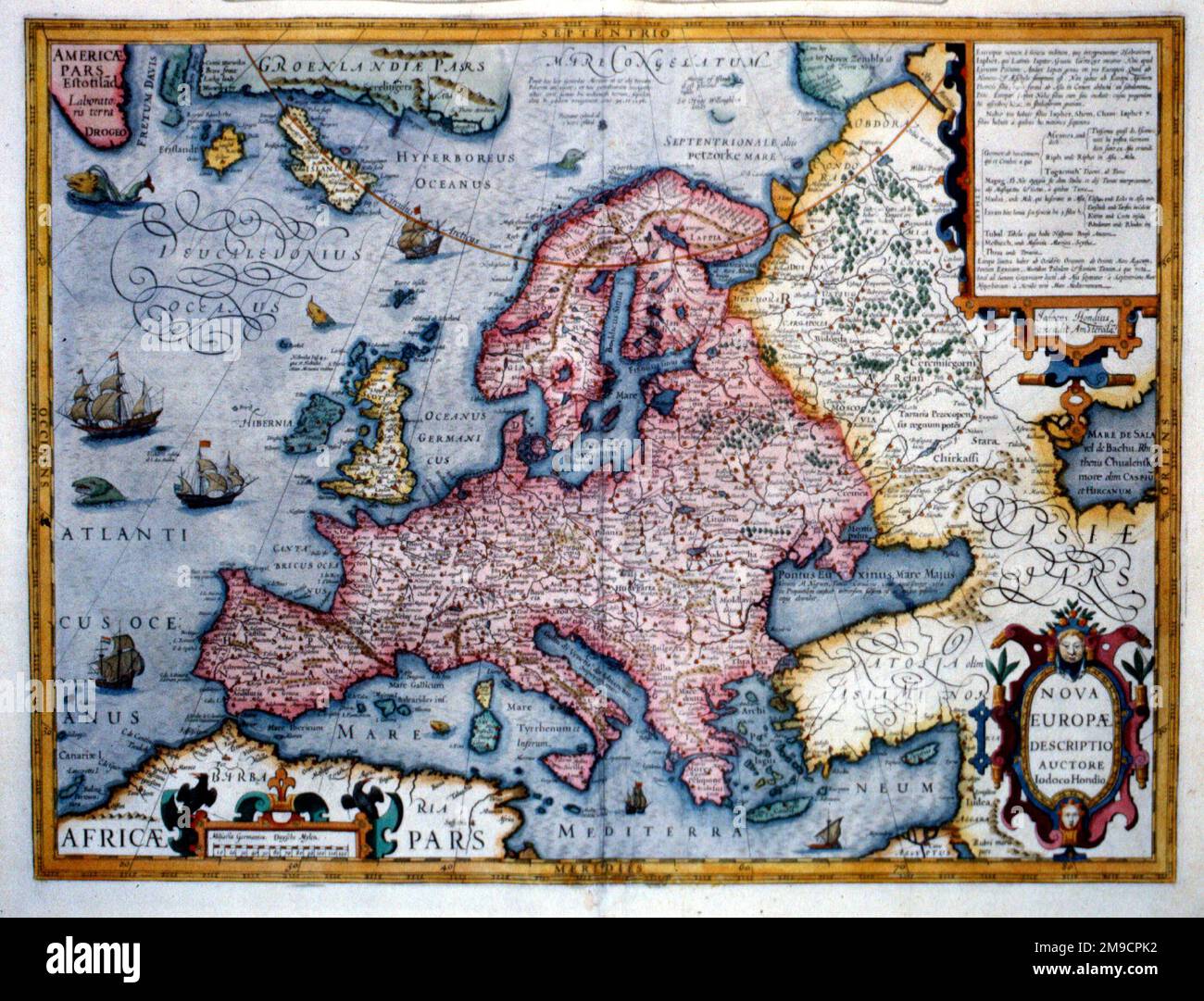 16th Century Europe Map 16th / 17th Century Map Of Europe Stock Photo